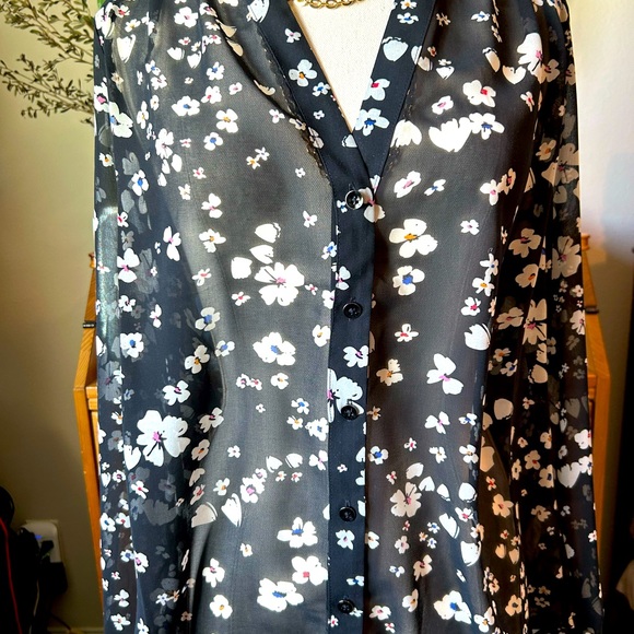 CAbi | Tops | Cabi Black With Flowers As Shown | Poshmark